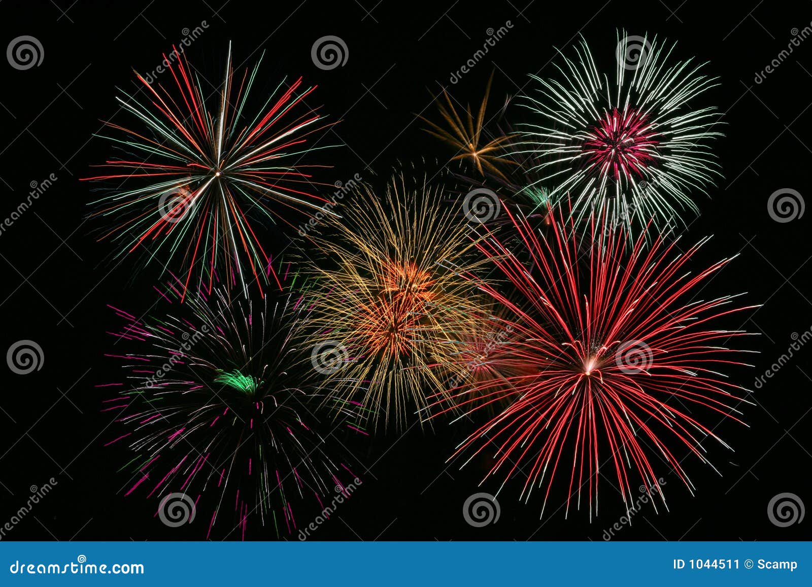 Bright Colorful Fireworks stock image. Image of night - 1044511