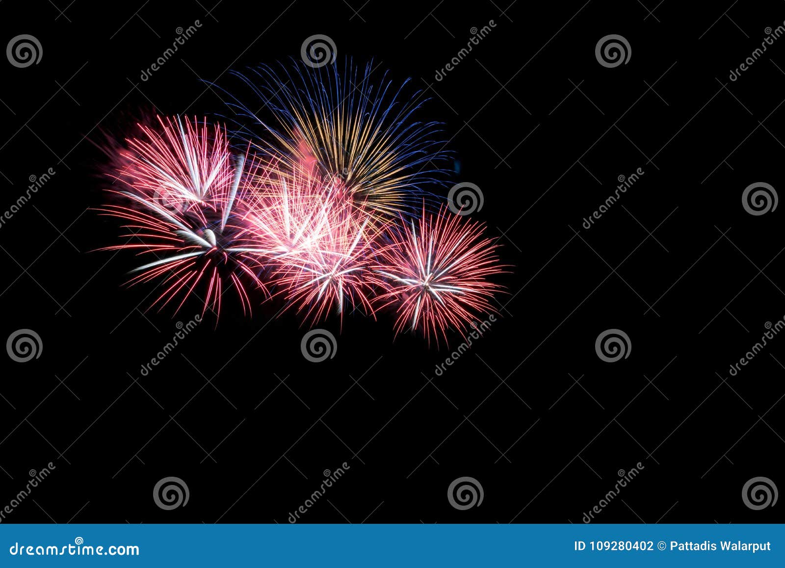 Colored Firework Background with Free Space for Text. Colorful ...