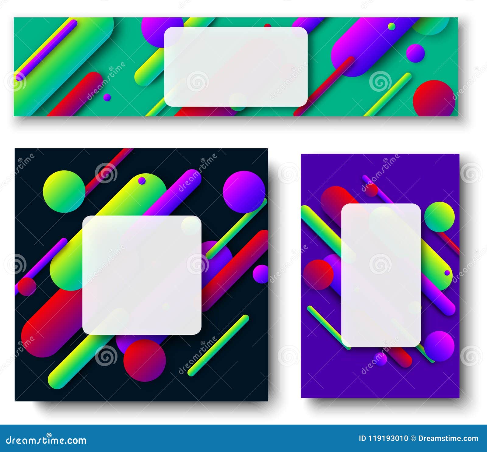 Bright Colorful Frames with Abstract Pattern. Stock Vector ...