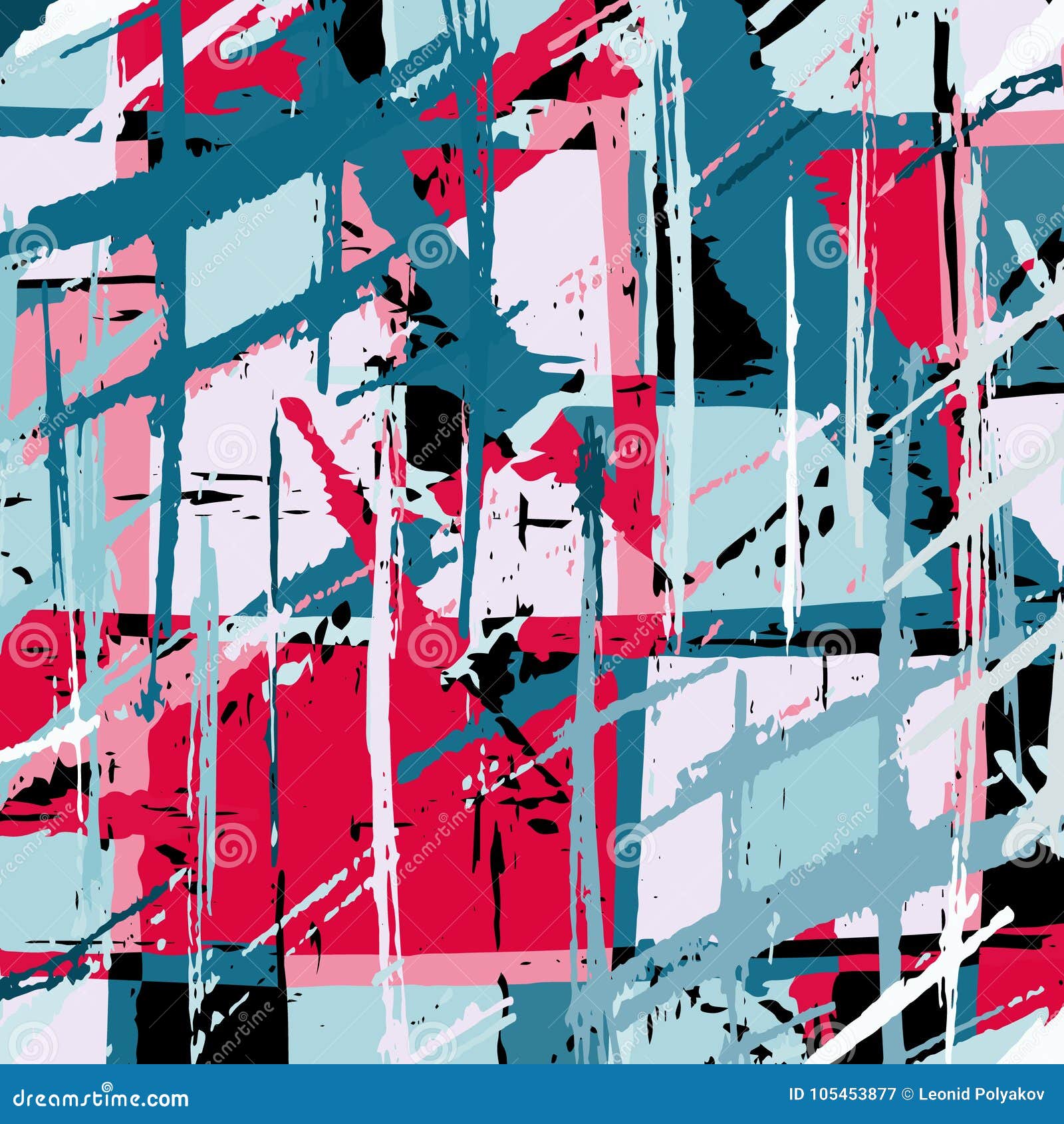 Bright Colorful Geometric Abstract Pattern Graffiti Stock Vector ...