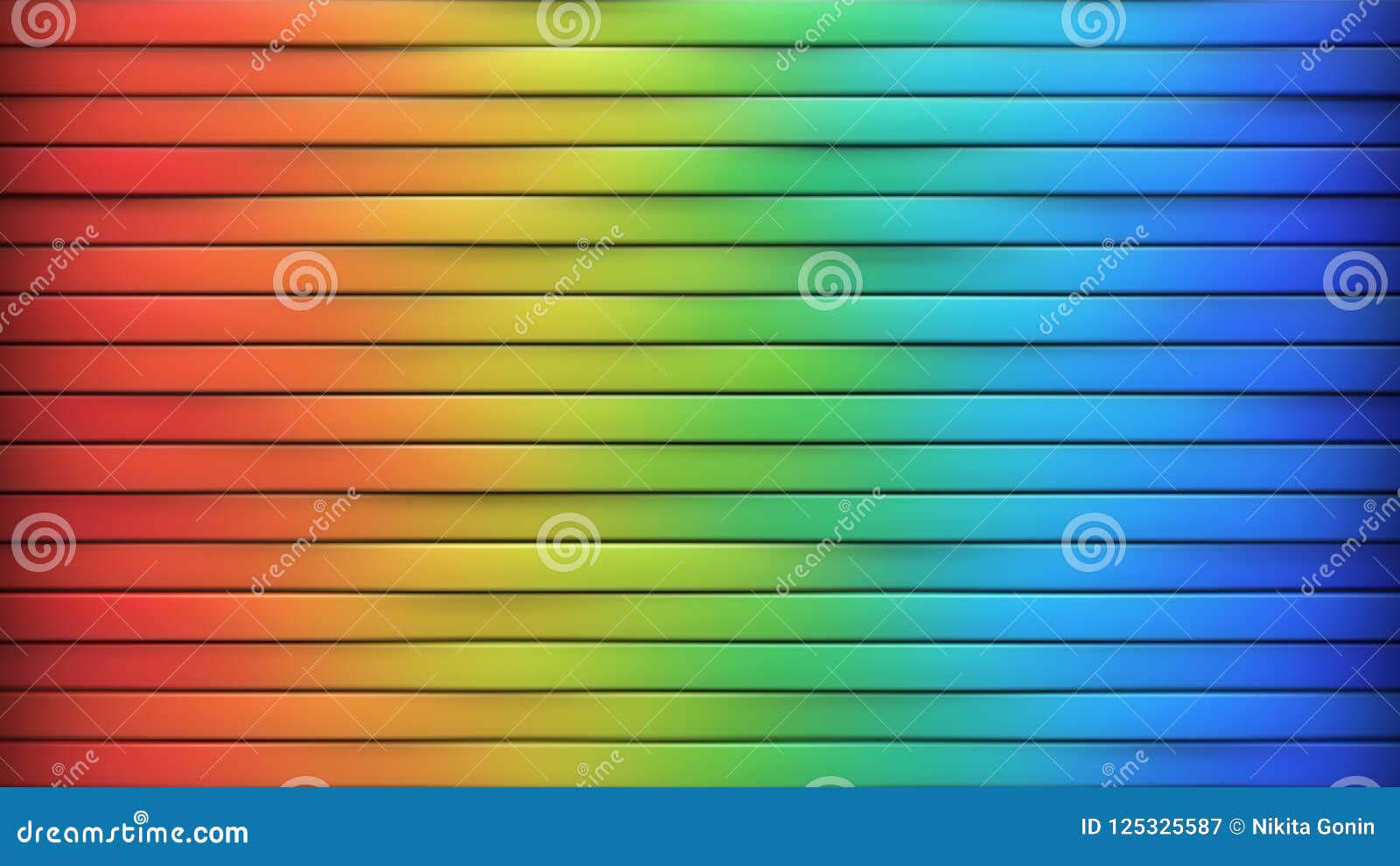 Bright Colorful Horizontal Lines Abstract 3D Rendering Stock ...