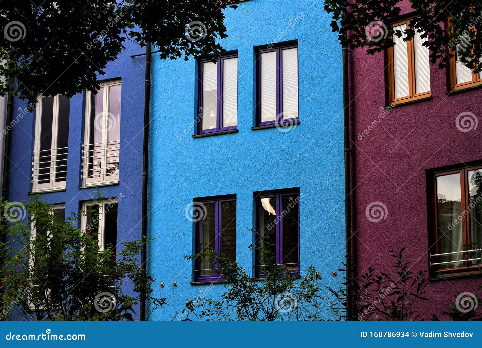 Bright colorful houses stock photo. Image of unusual - 160786934