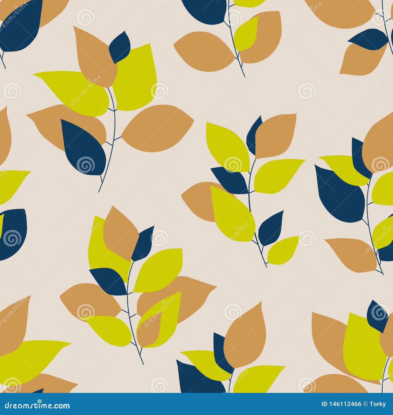 Bright Colorful Leaf Seamless Pattern Stock Vector - Illustration of ...