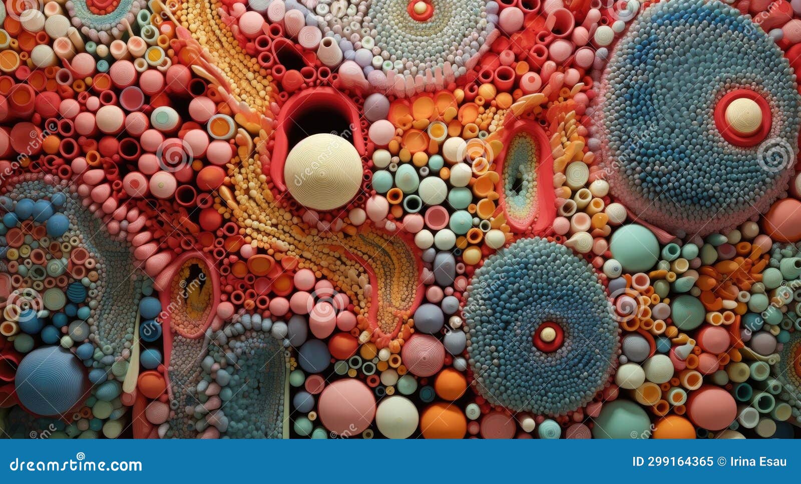 Bright and Colorful Microcosm of Microbes, Fungi, Bacteria Stock Image ...