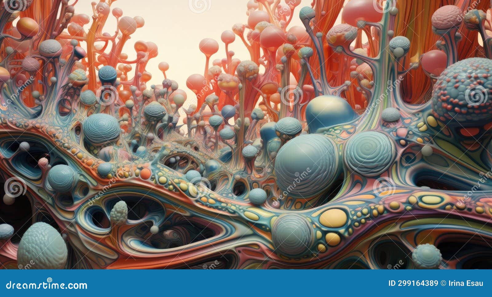 Bright and Colorful Microcosm of Microbes, Fungi, Bacteria Stock Image ...