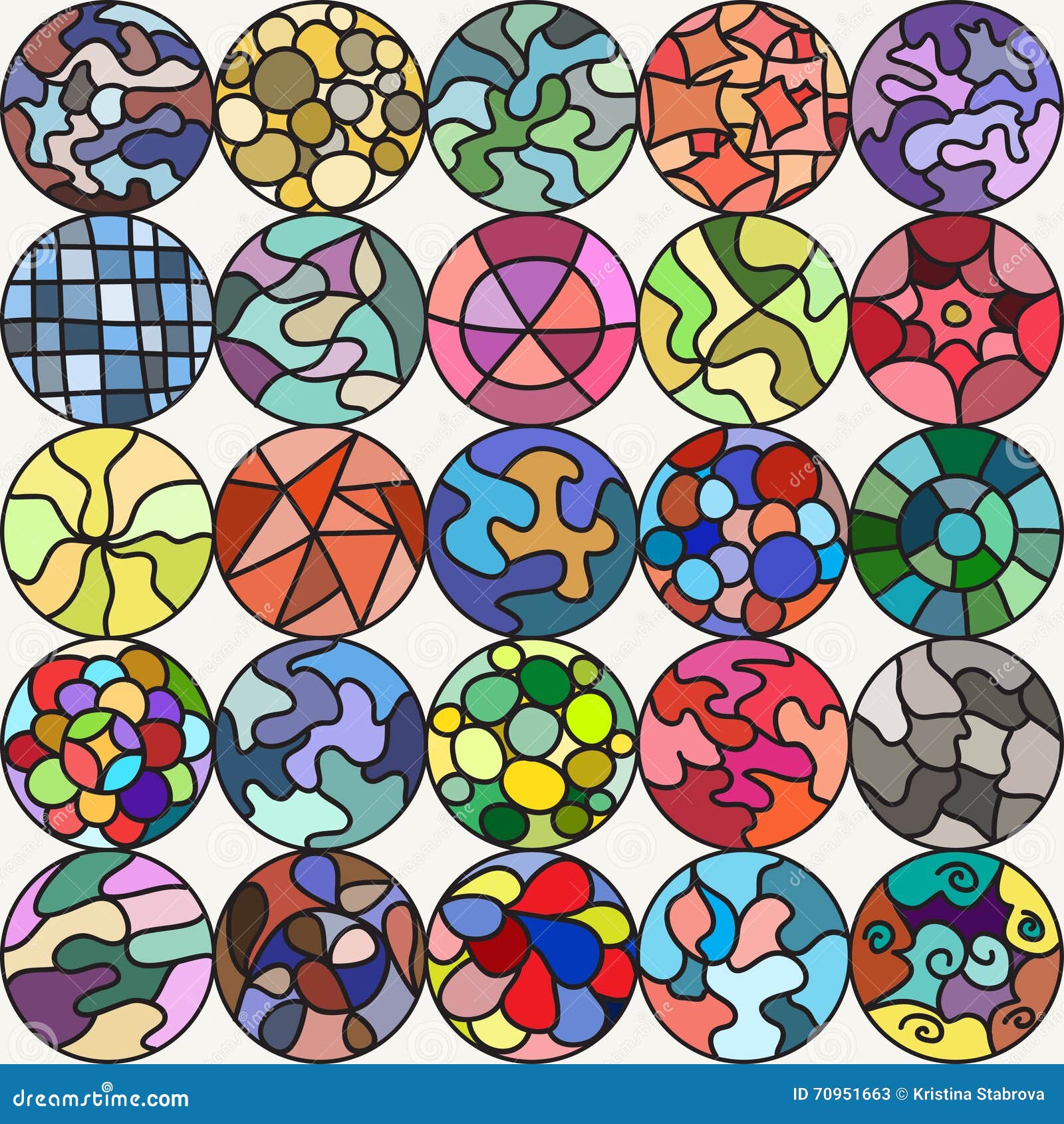 Bright Colorful Painted Circles. Stock Vector - Illustration of pink ...