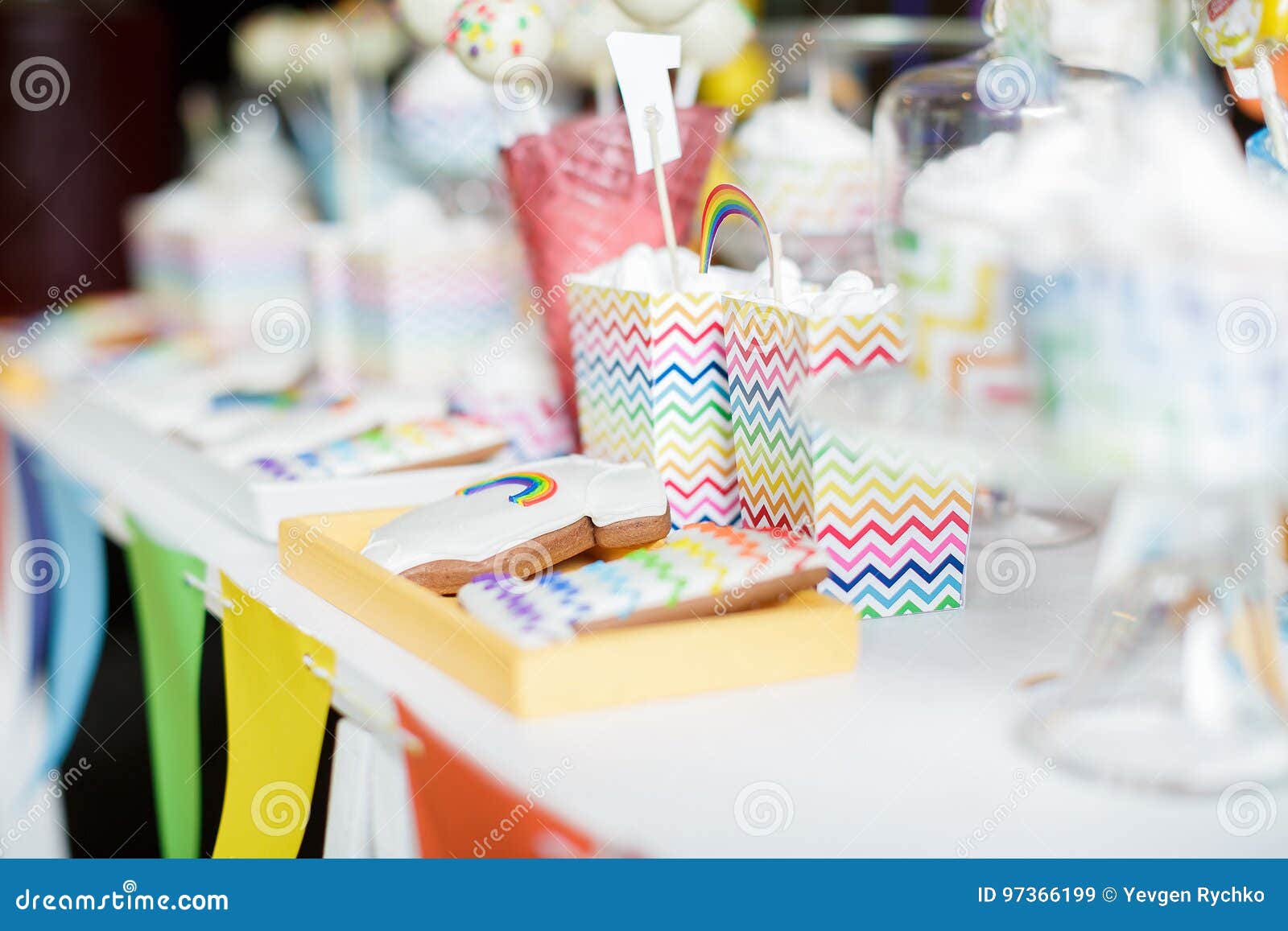 Bright Colorful Rainbow Candy Bar Stock Image - Image of birthday, bake ...