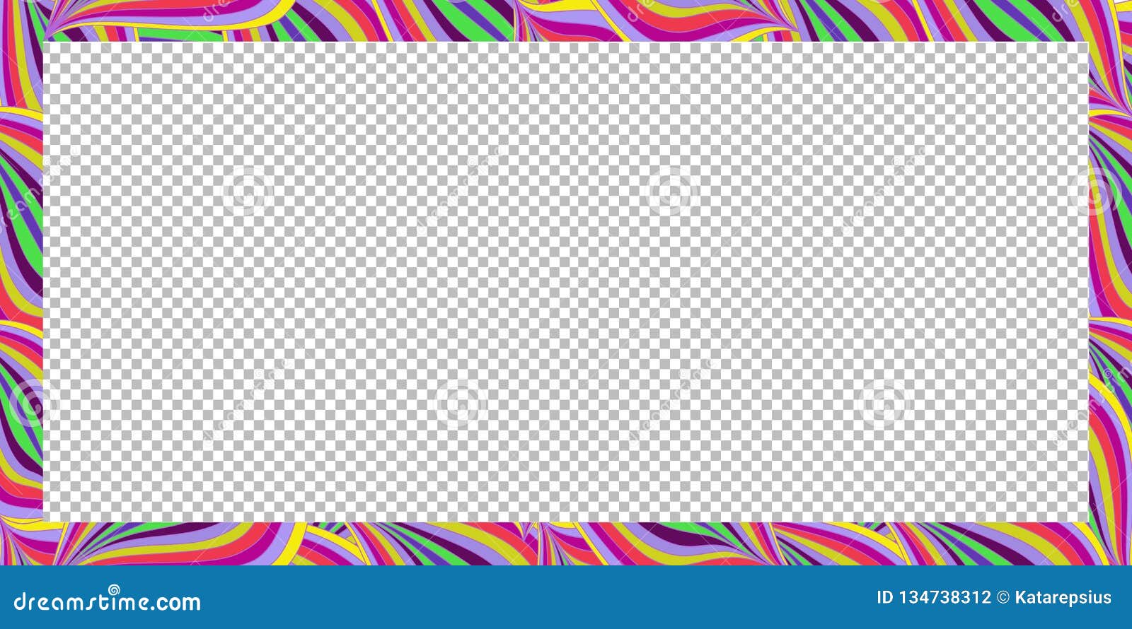 Bright Colorful Rectangle Frame. Summer Pattern with Abstract Waves or ...