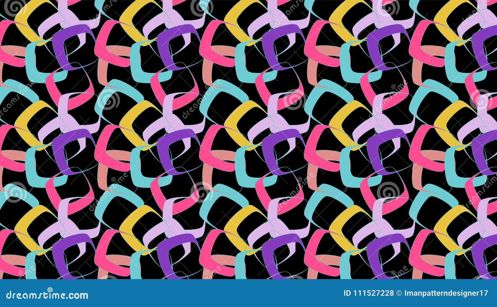Bright Colorful Repeating Squares Pattern Over Black Background Stock ...