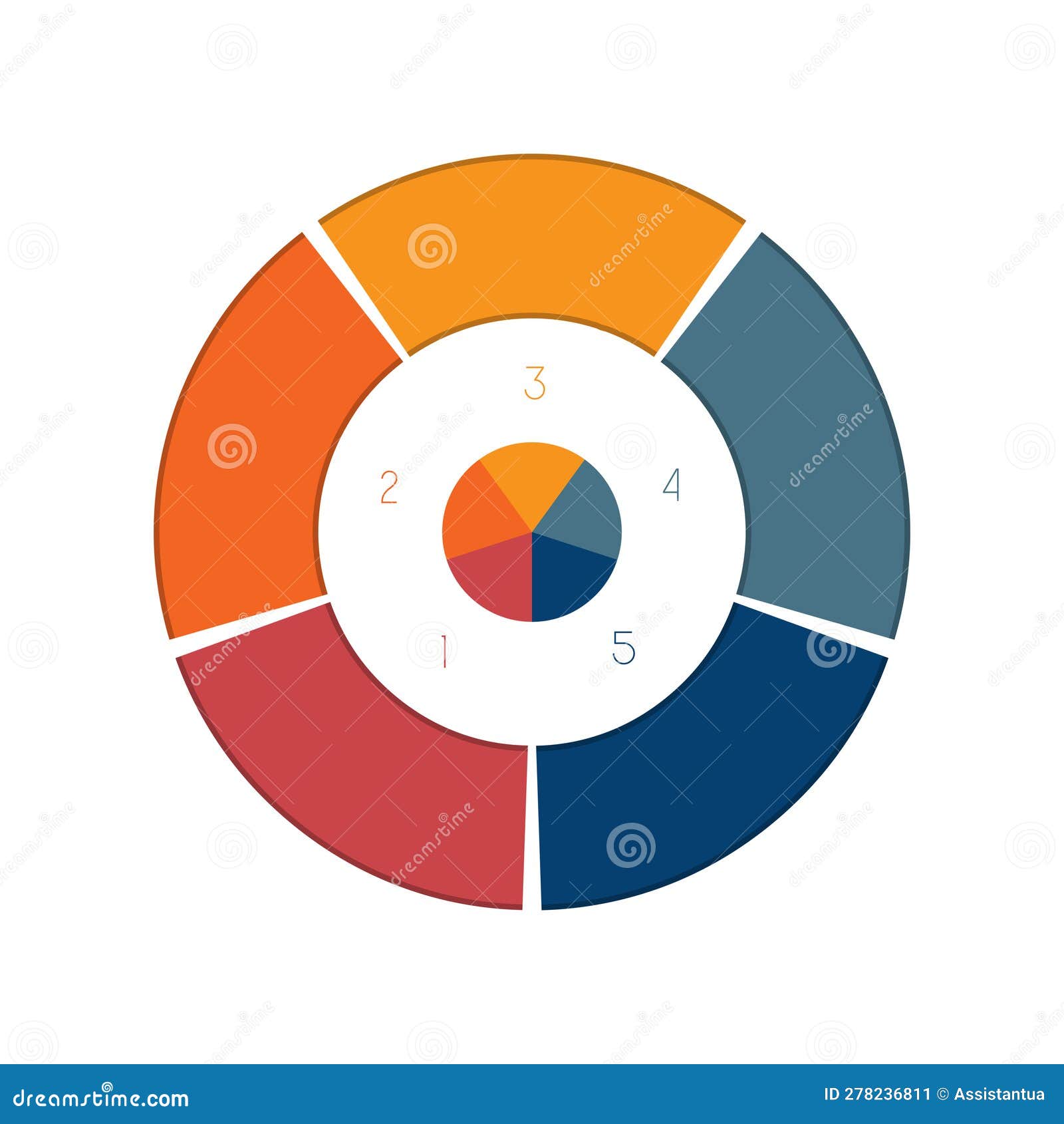 Bright Colorful Ring with Space for Text for Five 5 Positions. Stock ...