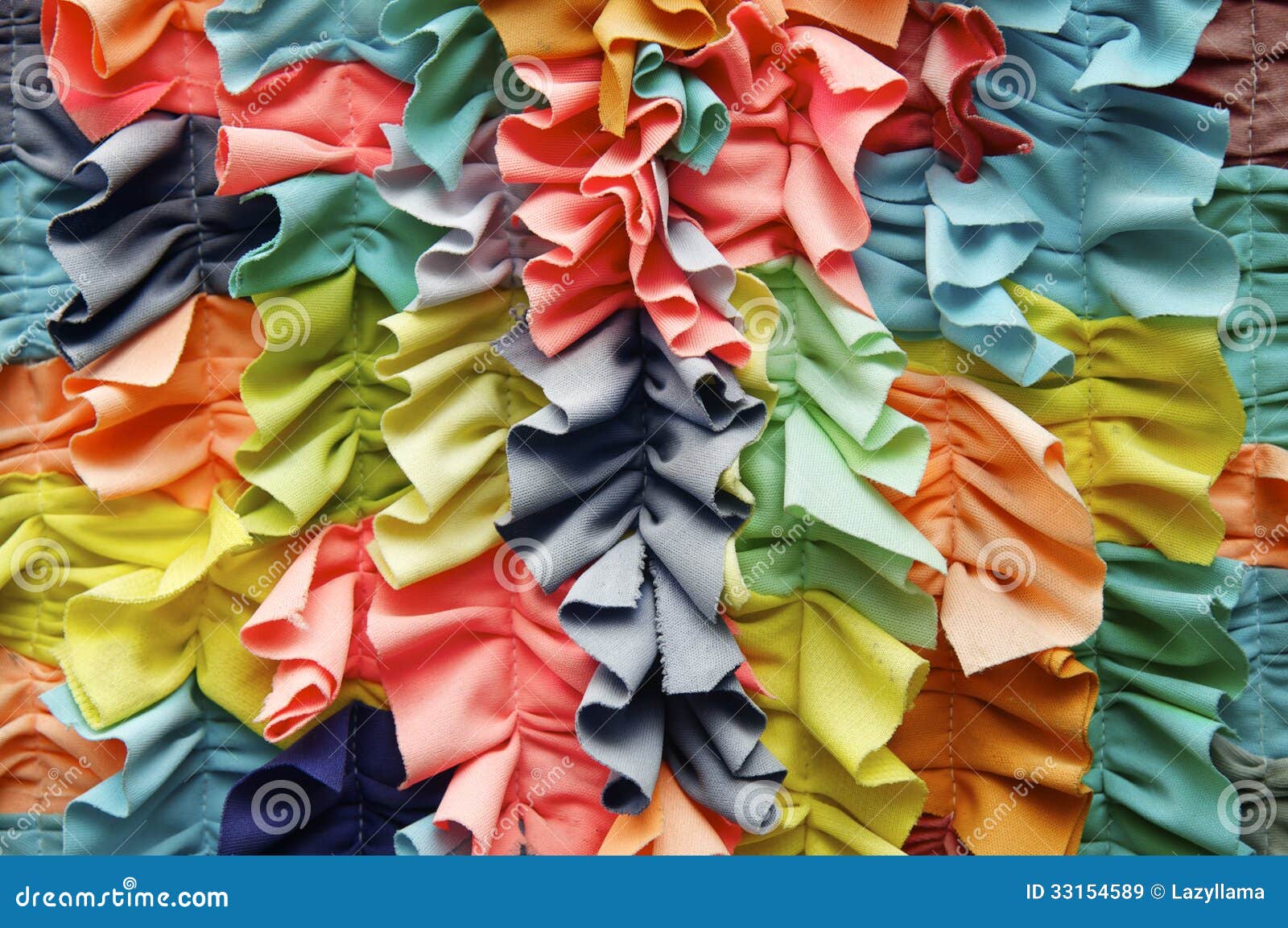Bright Colorful Ruffled Fabric Background Stock Image - Image of ...