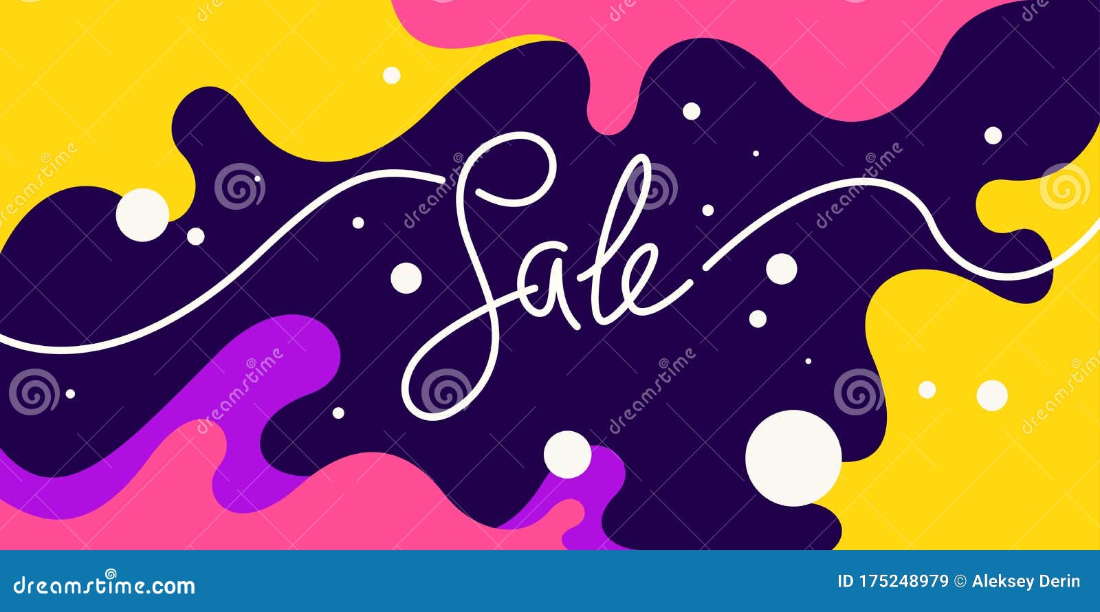 Bright Colorful Sale Poster with Dynamic Waves and Splashes. Stock ...