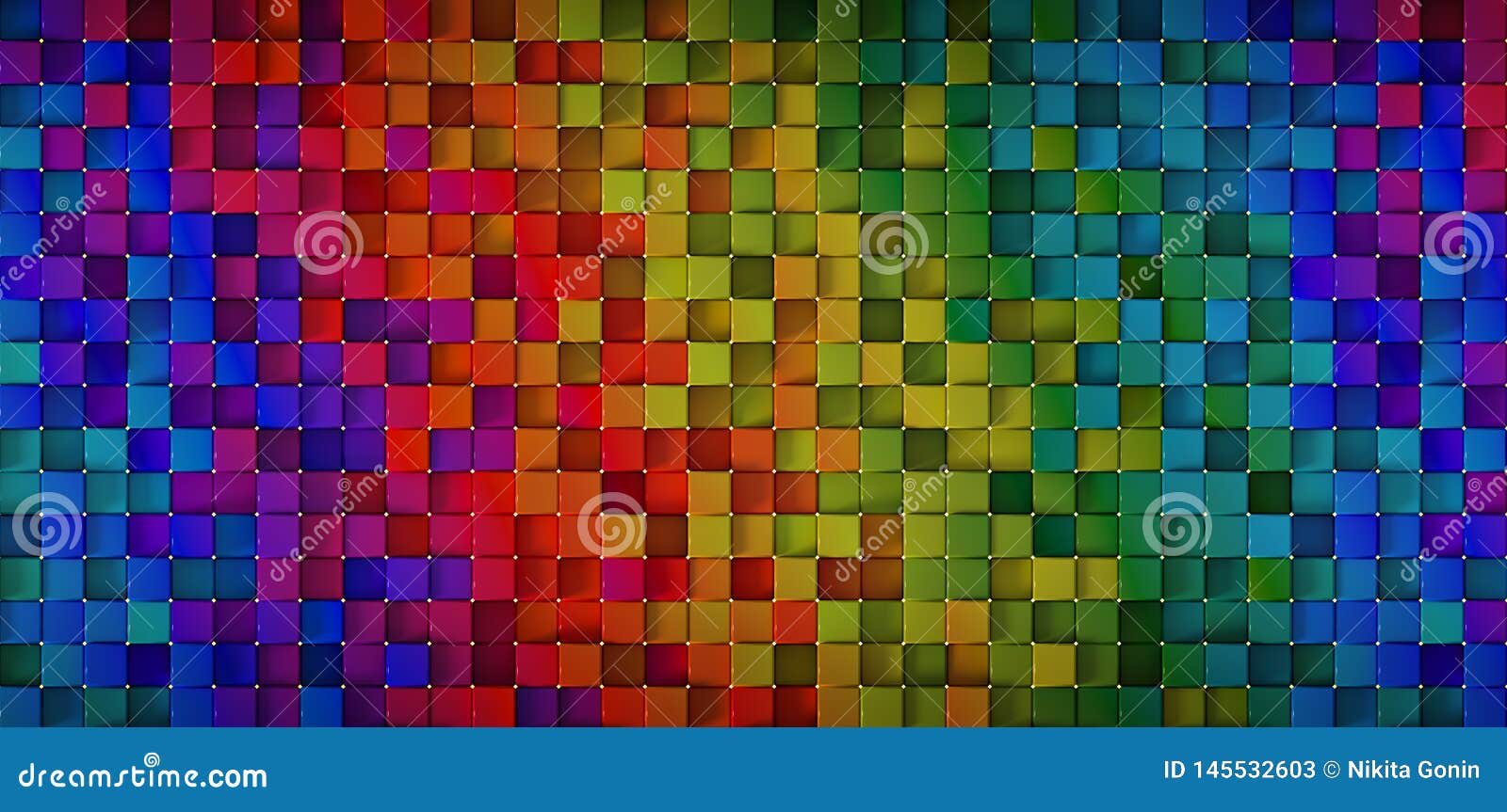 Bright Colorful Spectrum Blocks 3D Rendering Stock Illustration ...
