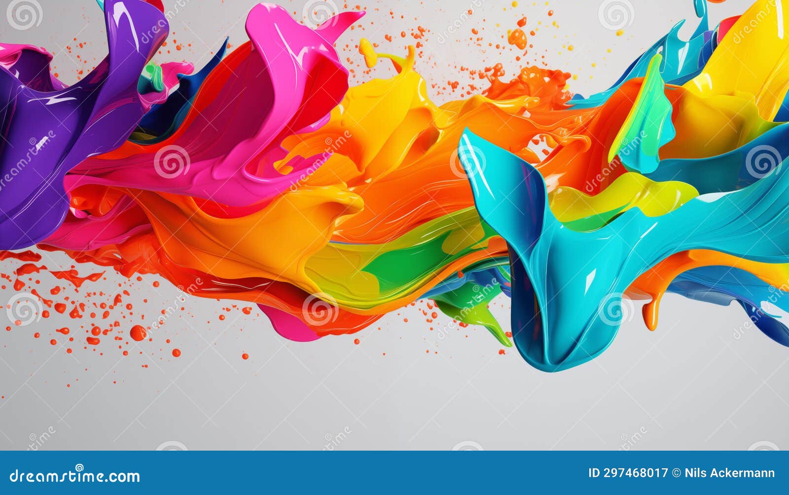 Bright Colorful Splashes of Paint Colliding. Abstract Minimal Wallpaper ...
