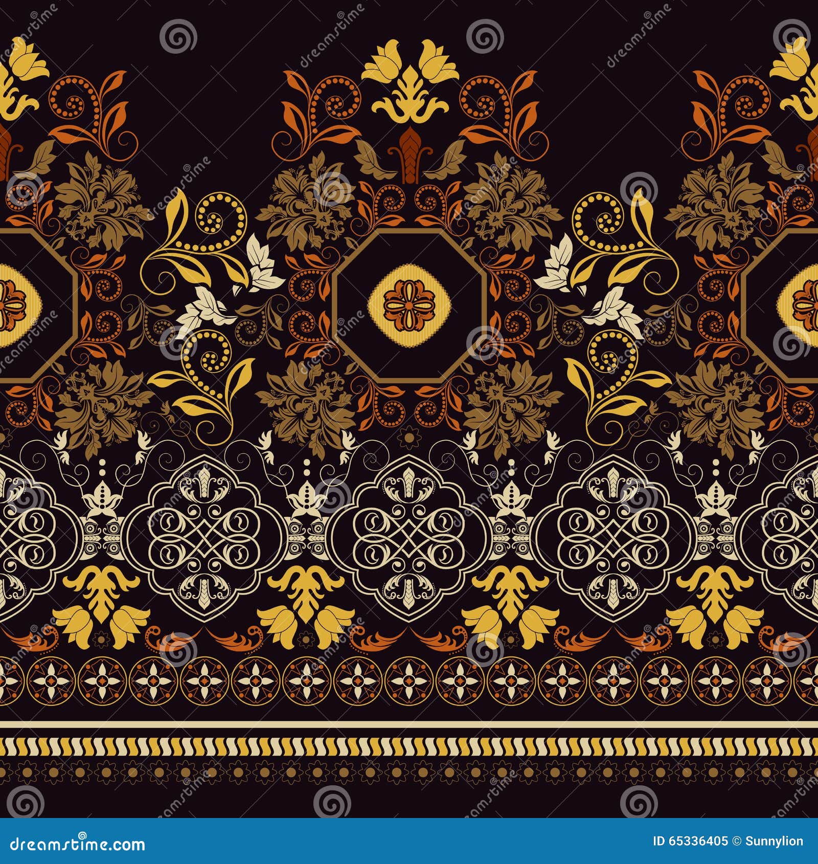 Bright Colorful Striped Floral Pattern Stock Vector - Illustration of ...