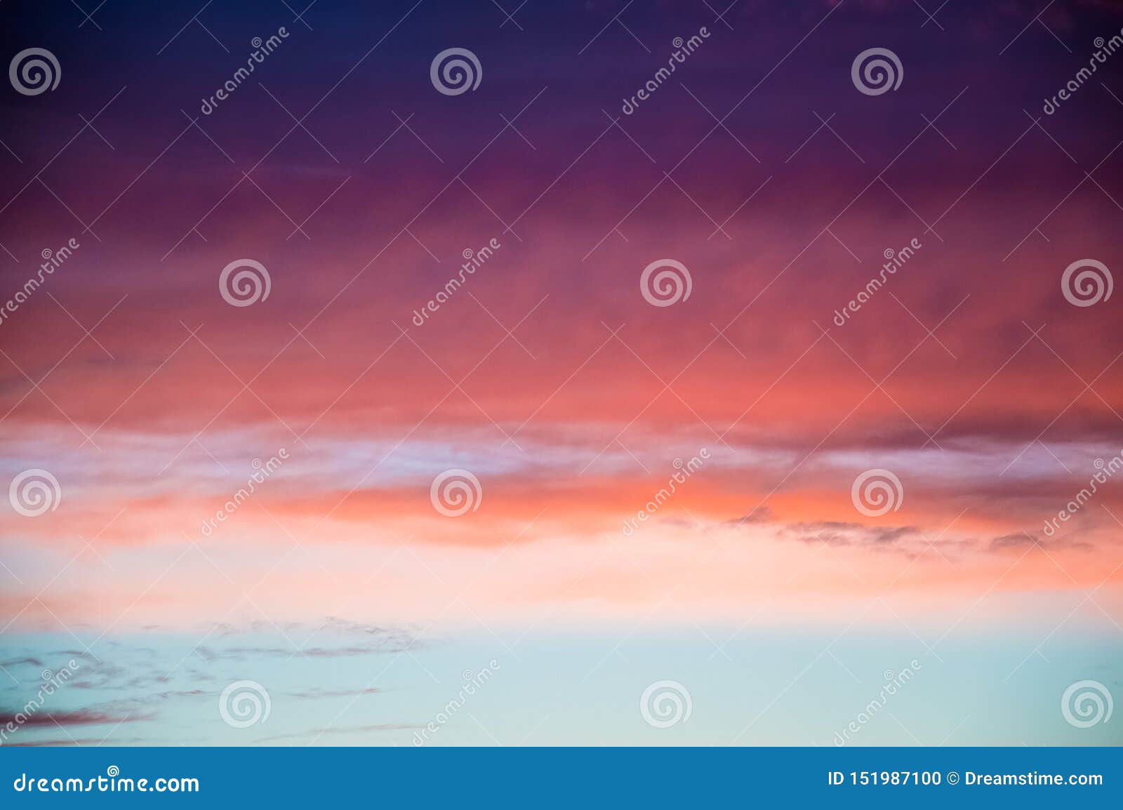 Bright Colorful Summer Sunset. Beautiful Multi-colored Sky. Striped ...