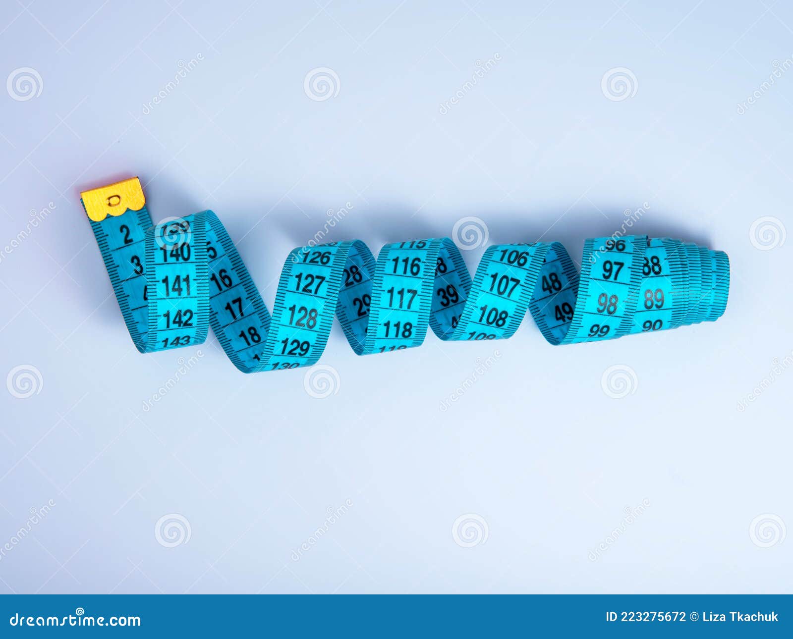 Bright Colorful Tape Measure on Blue Background with Copyspace Stock ...