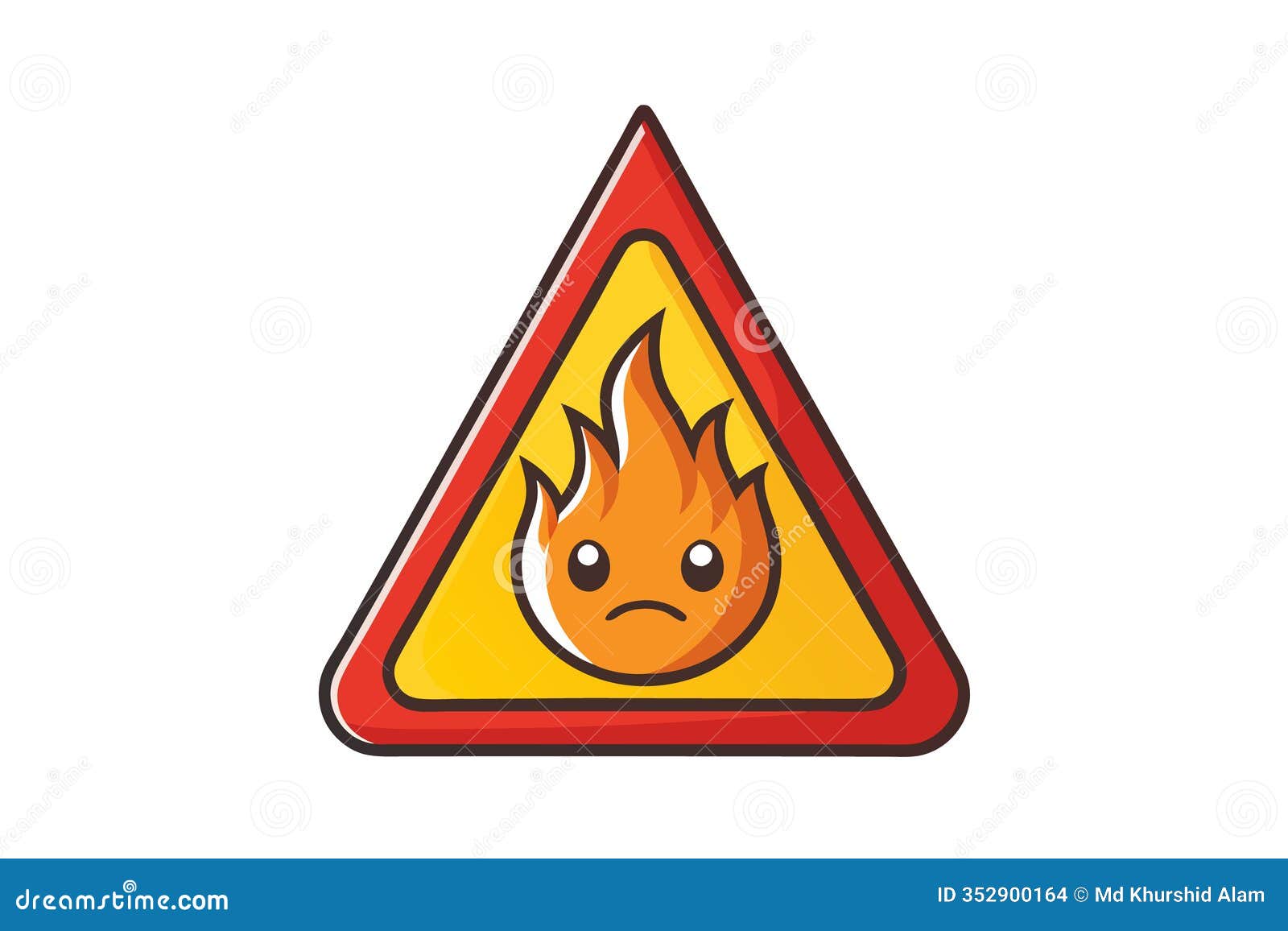 Bright and Colorful Triangular Fire Hazard Warning Signs with Cartoon ...