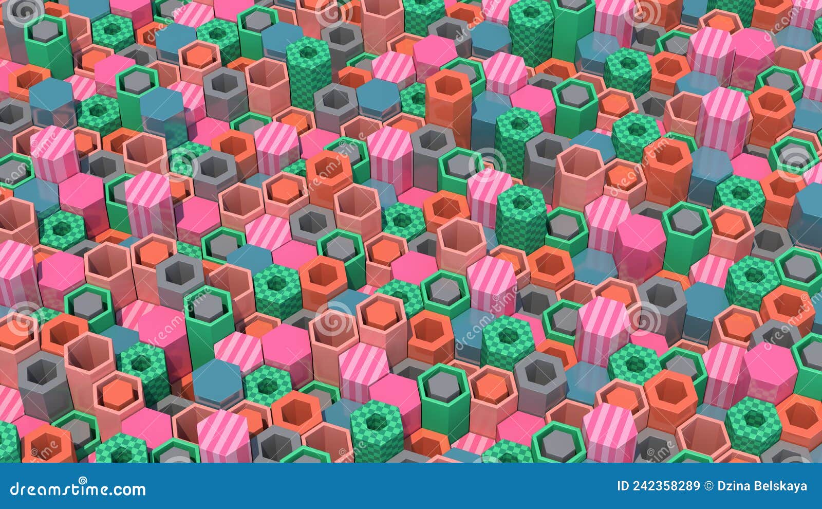 Bright Colorful Tubes Pattern. Abstract Illustration, 3d Render Stock ...