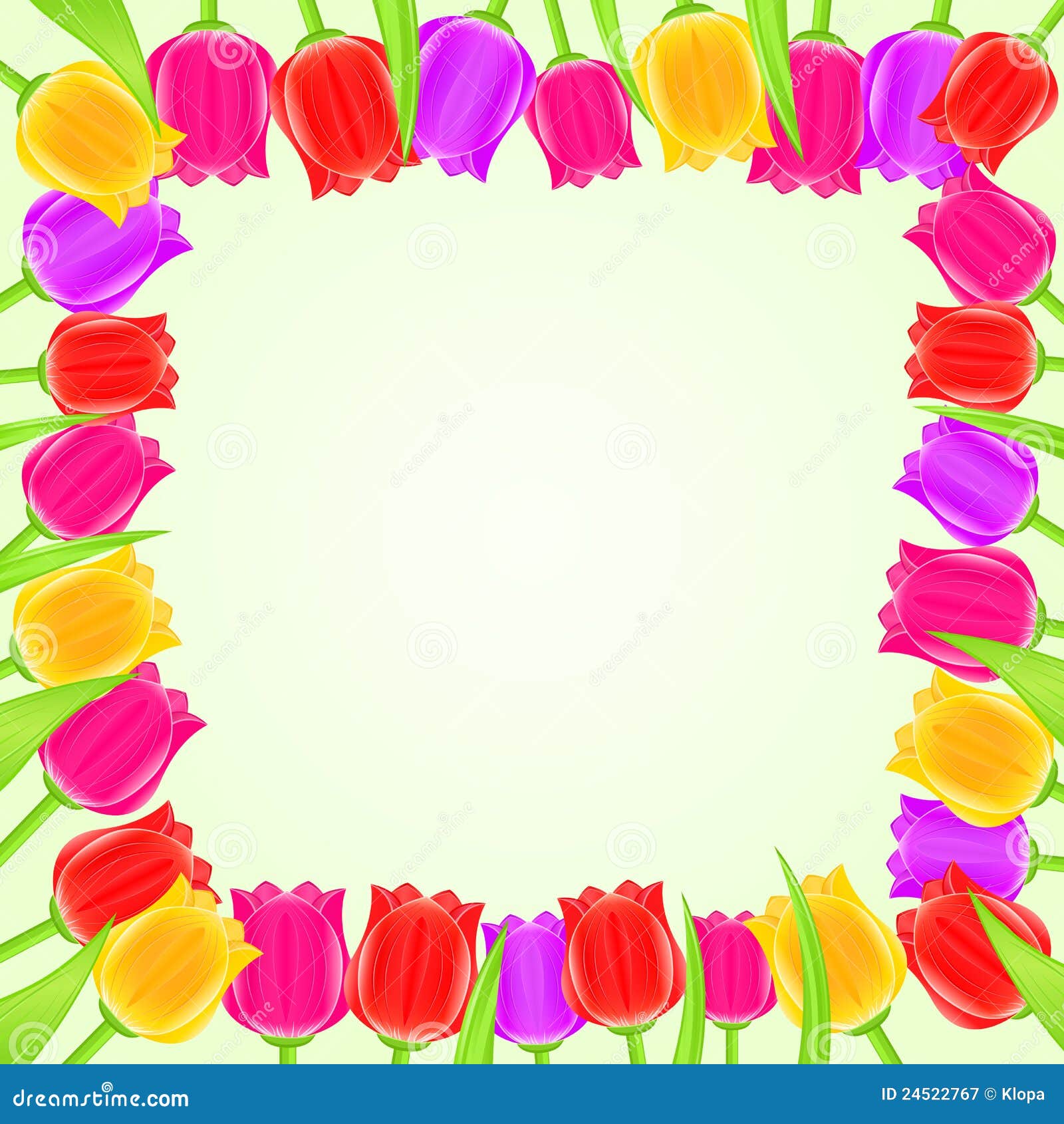 Bright Colorful Tulip Square Frame Stock Vector - Illustration of card ...