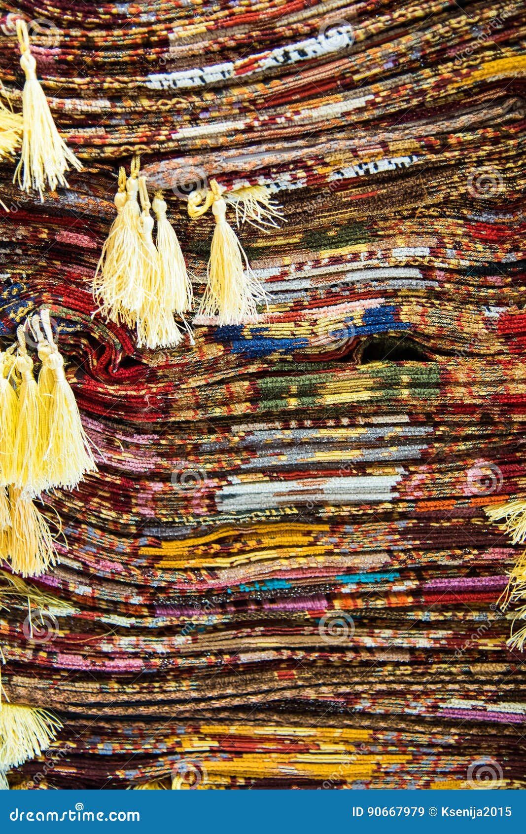 Bright, Colorful Turkish Fabrics, Bedspreads and Kerchiefs with ...