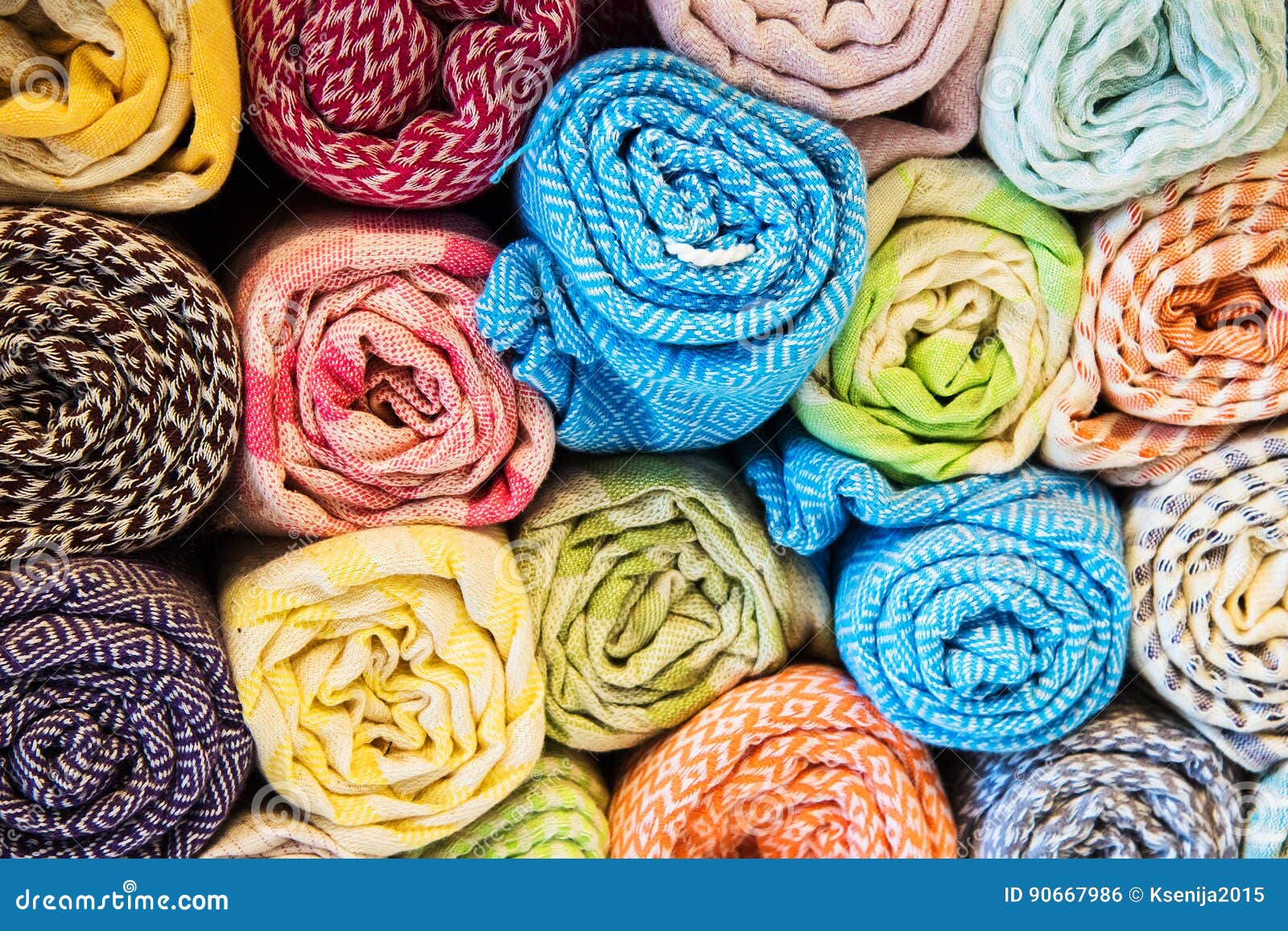 Bright, Colorful Turkish Fabrics, Bedspreads and Kerchiefs with ...