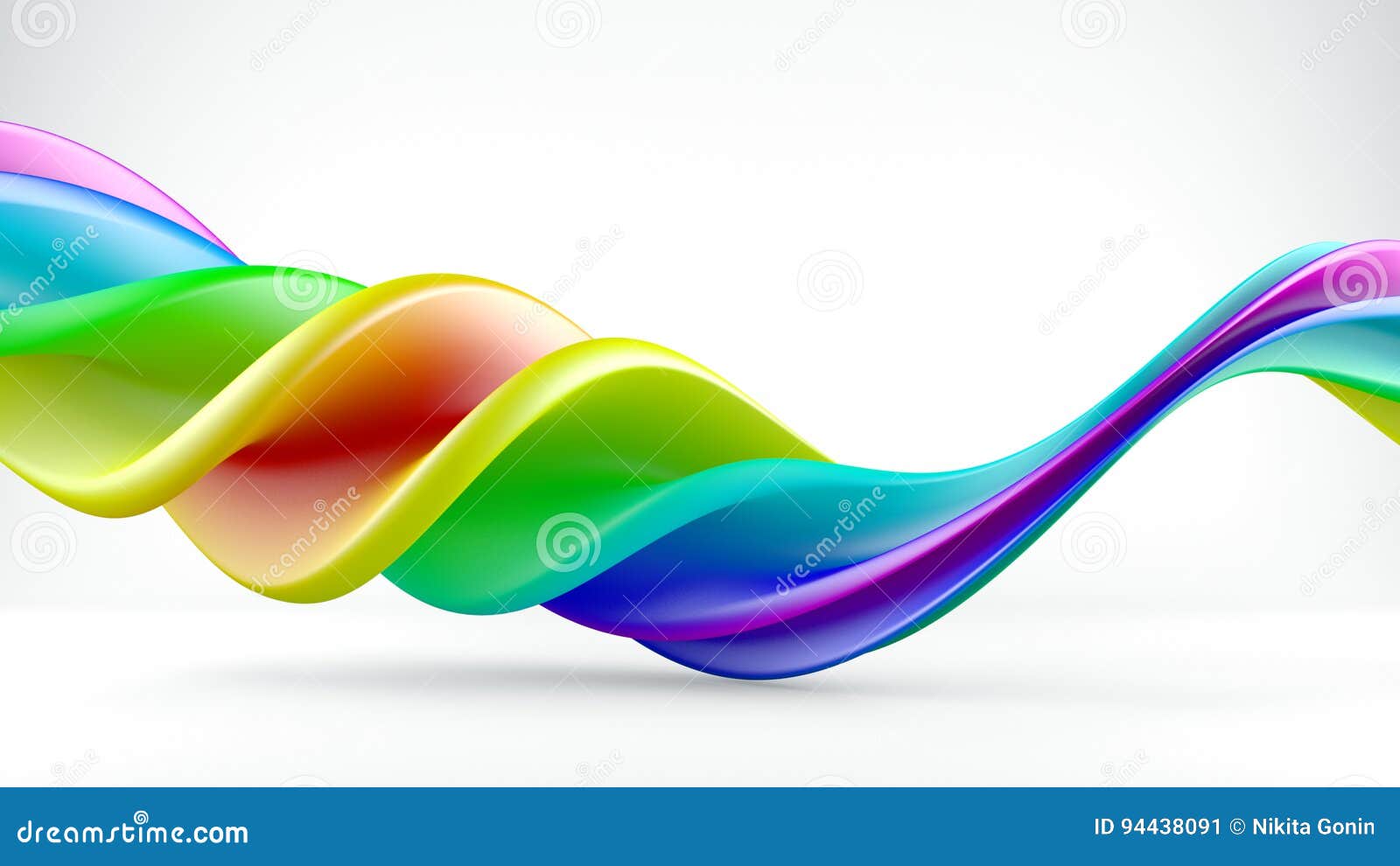 Bright Colorful Twisted Shape Abstract 3D Render Stock Illustration ...