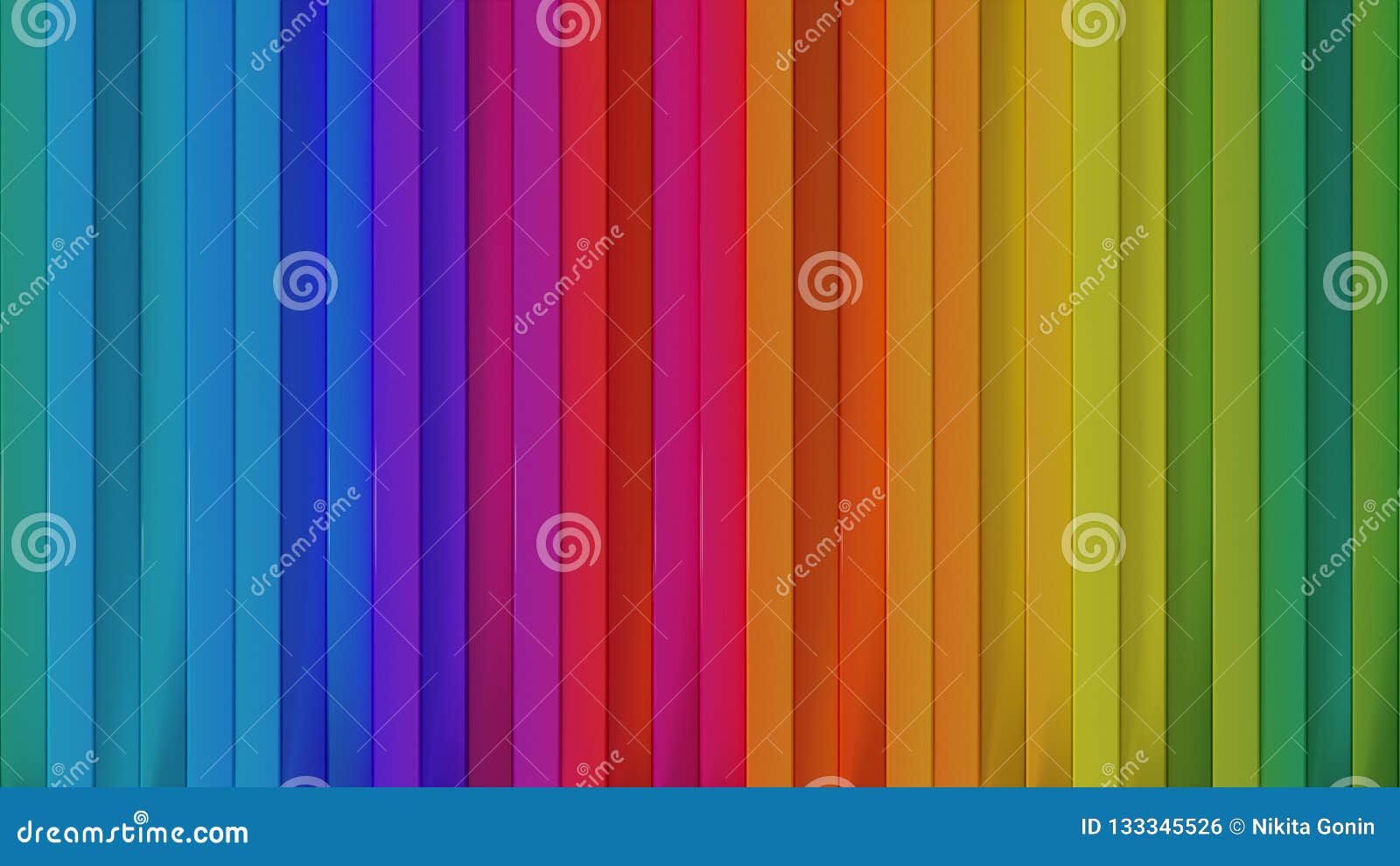 Bright Colorful Vertical Lines 3D Render Illustration Stock ...