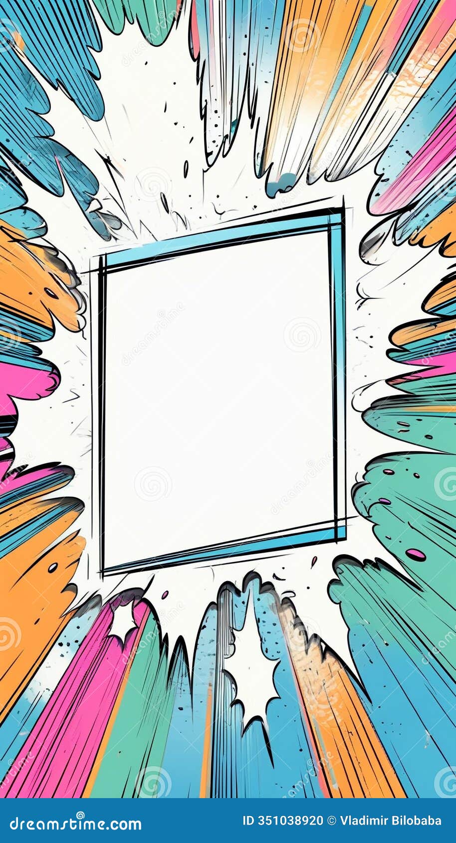 Explosive Comic Book Panel Design Filled with Vibrant Colors Stock ...