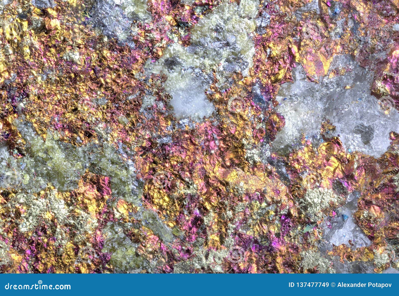 Bright Colors Chalcopyrite Texture Macro Stock Image - Image of mineral ...