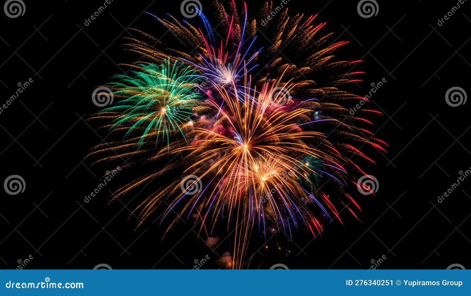 Bright Colors Exploding in Vibrant Firework Display Generated by AI ...