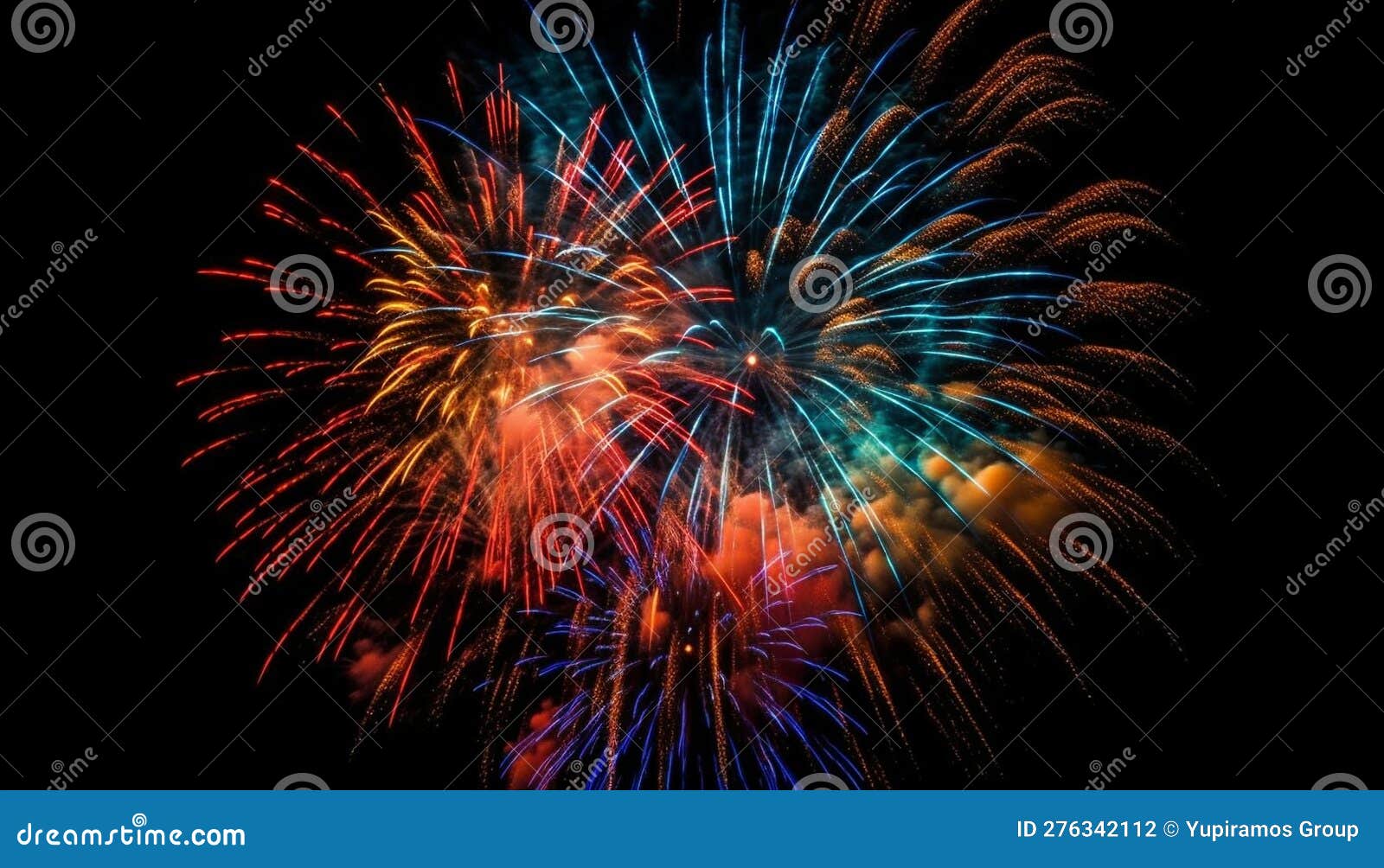 Bright Colors Exploding in Vibrant Firework Display Generated by AI ...