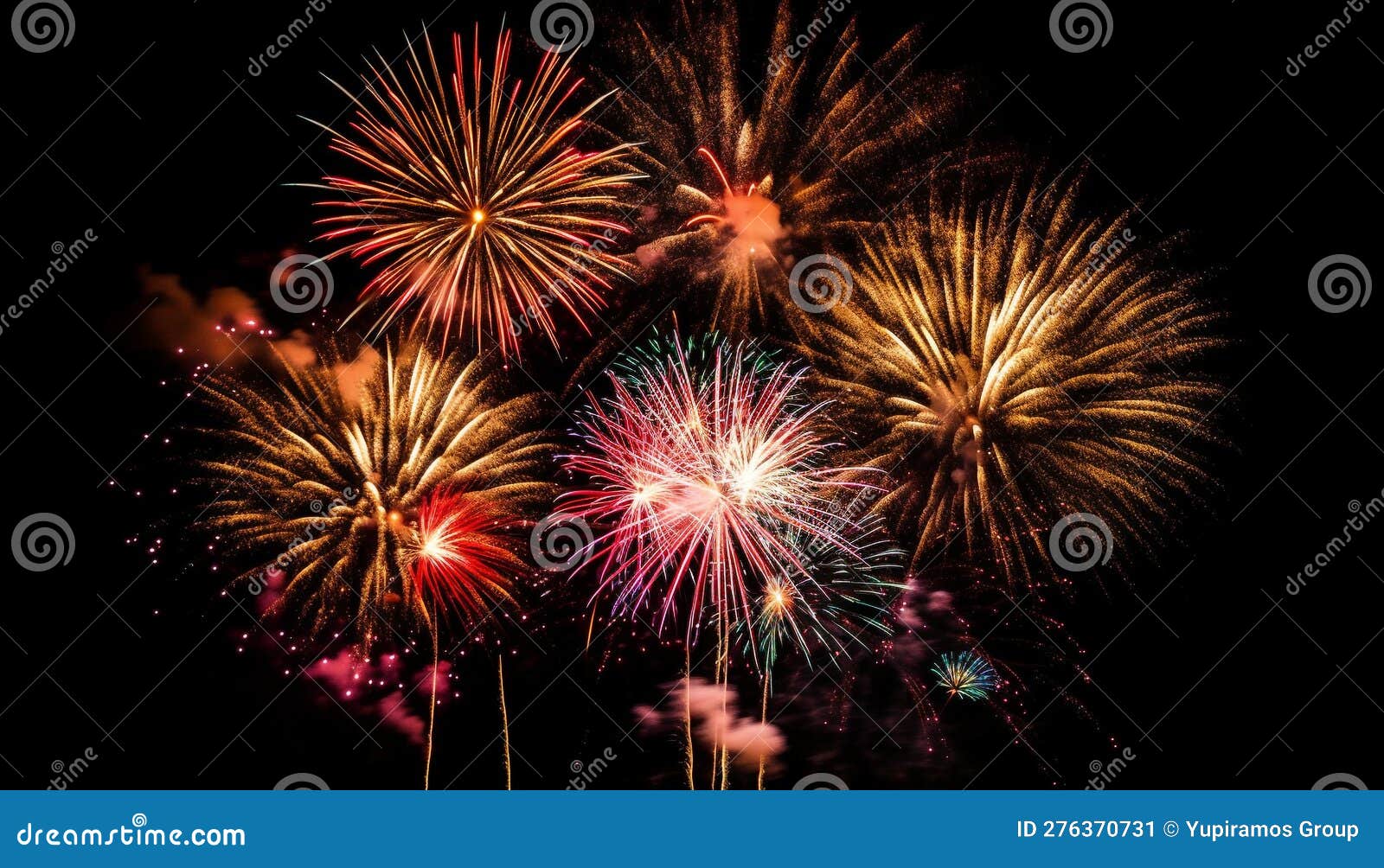 Bright Colors Exploding in Vibrant Firework Display Generated by AI ...