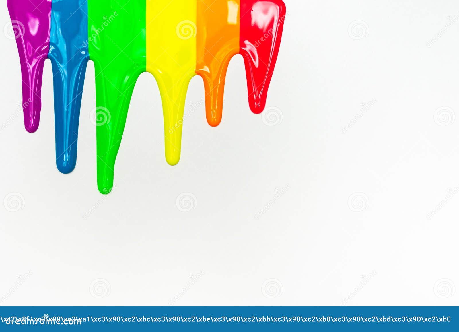 Bright Colors Flowing Down Over a White Background. Stock Photo - Image ...