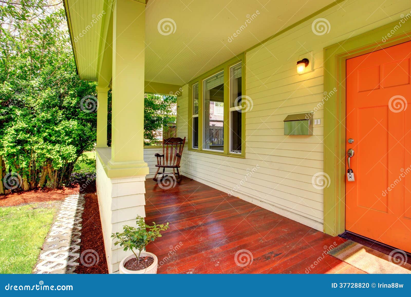 Bright colors porch stock photo. Image of real, northwest - 37728820