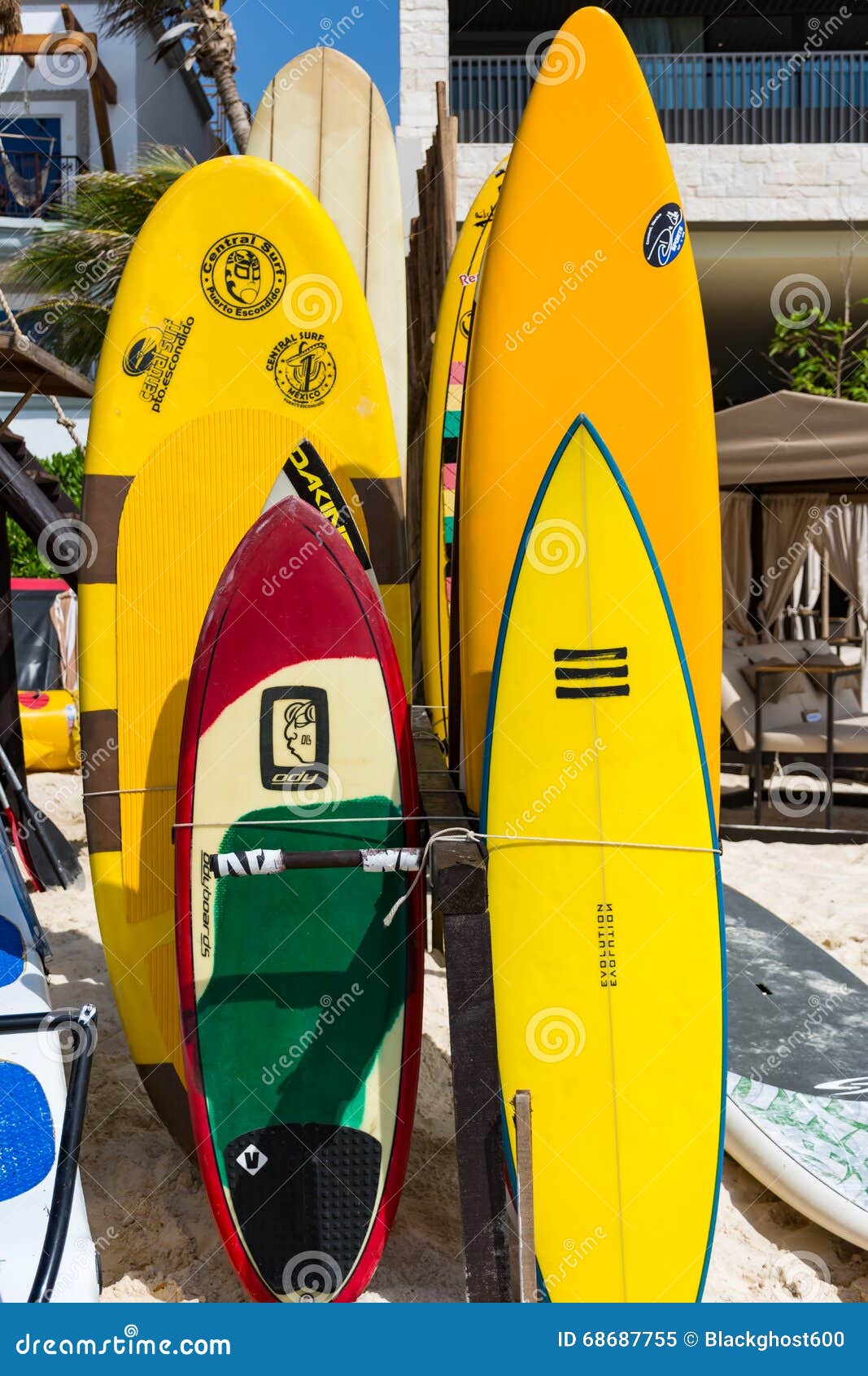 Bright Colors of Surf Boards at a Beach Resort Editorial Image - Image ...