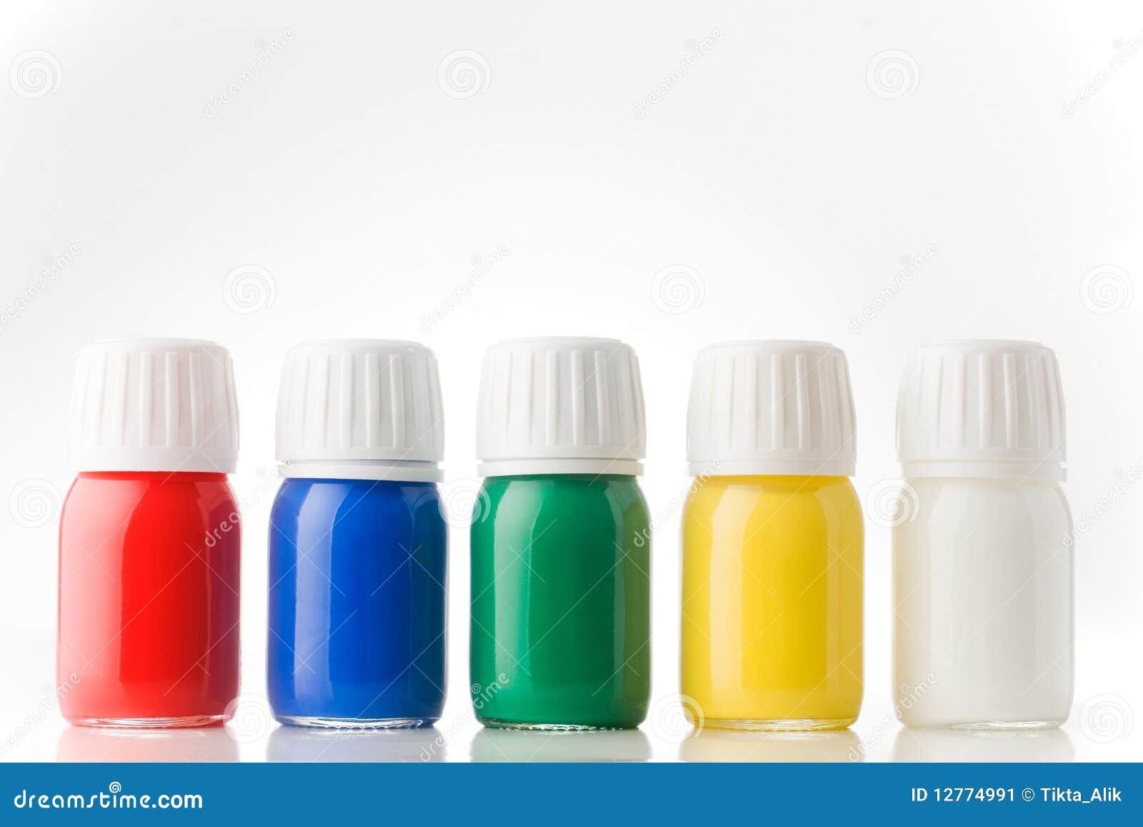Bright Colour Paint Bottles Stock Image - Image of white, bright: 12774991