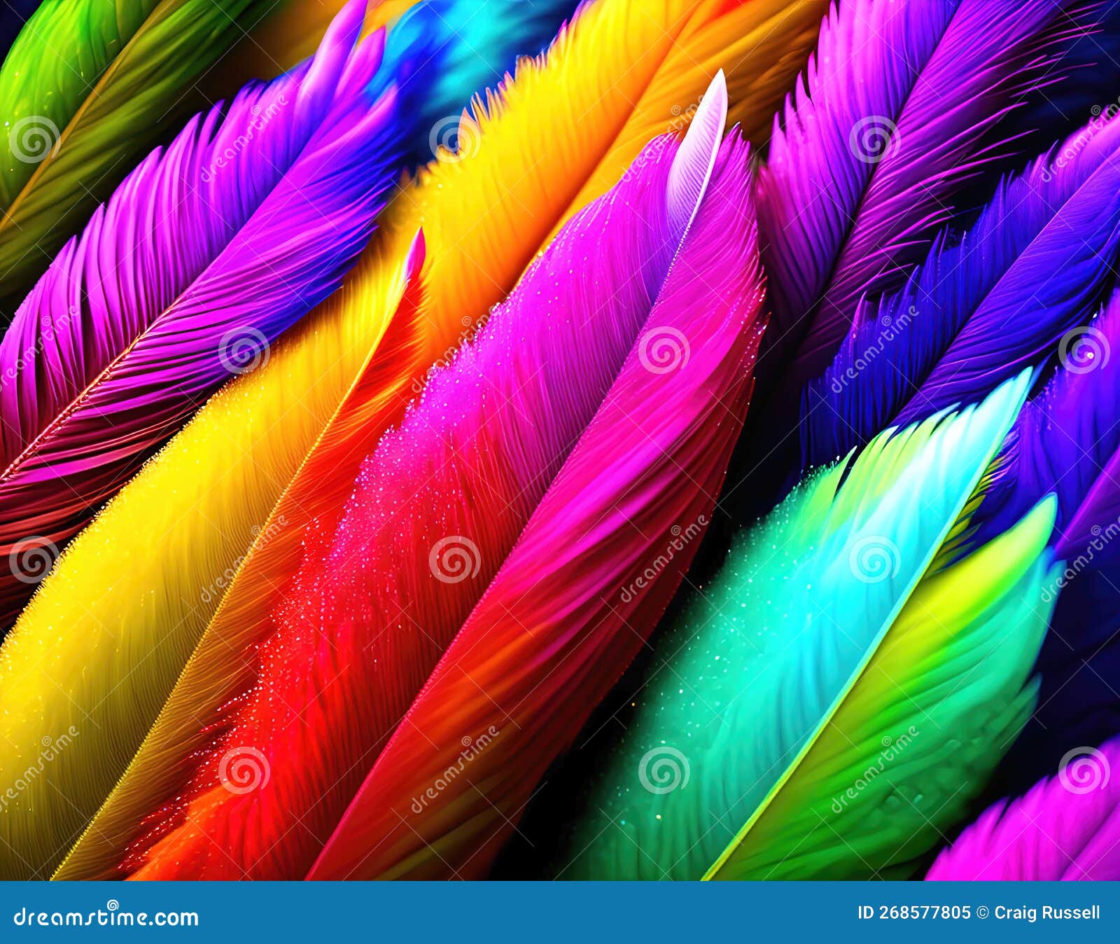 Bright Coloured Feathers Illustration Stock Illustration - Illustration ...