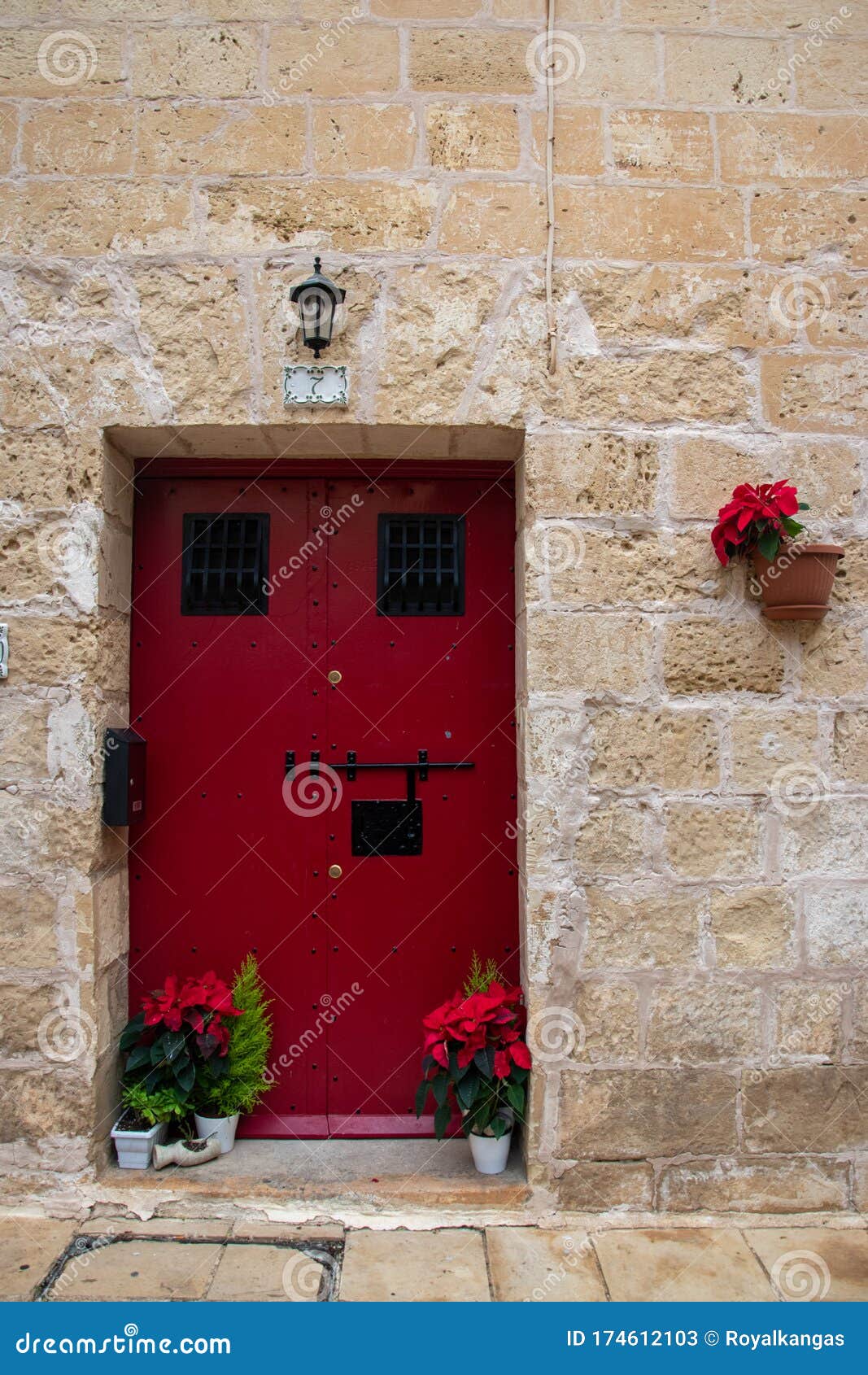 Bright Colourful Door Way in a Stone Building Stock Image - Image of ...