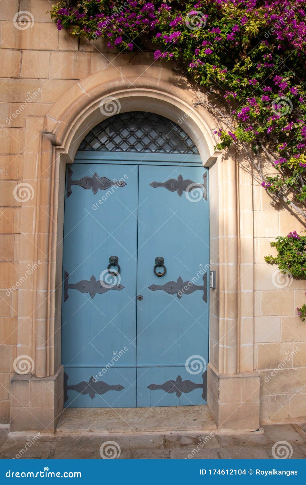 Bright Colourful Door Way In A Stone Building Stock Photography ...