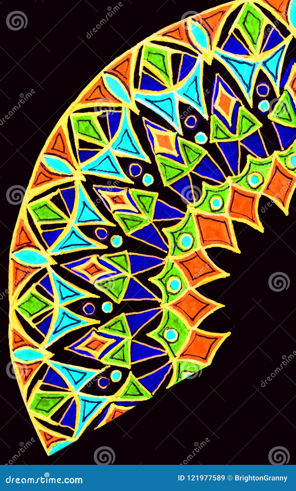 Bright Colored Hand Drawn Semi Circle. Stock Illustration ...