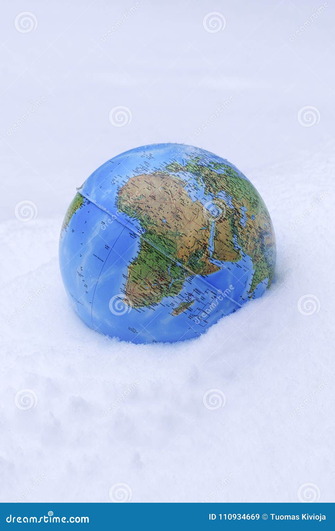A Bright Colourful Globe Earth Covered in Snow, Can Be Used As a ... A Bright Colourful Globe Earth Covered in Snow, Can Be Used As a ...