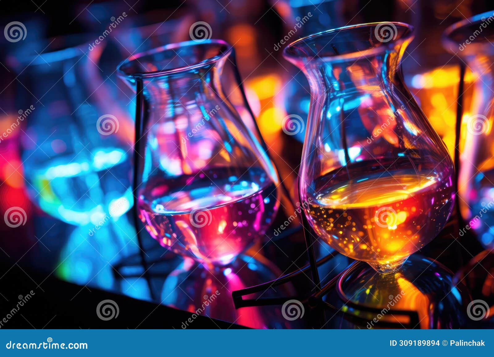 Bright Colourful Glass Objects of Different Shapes in Neon Colours ...