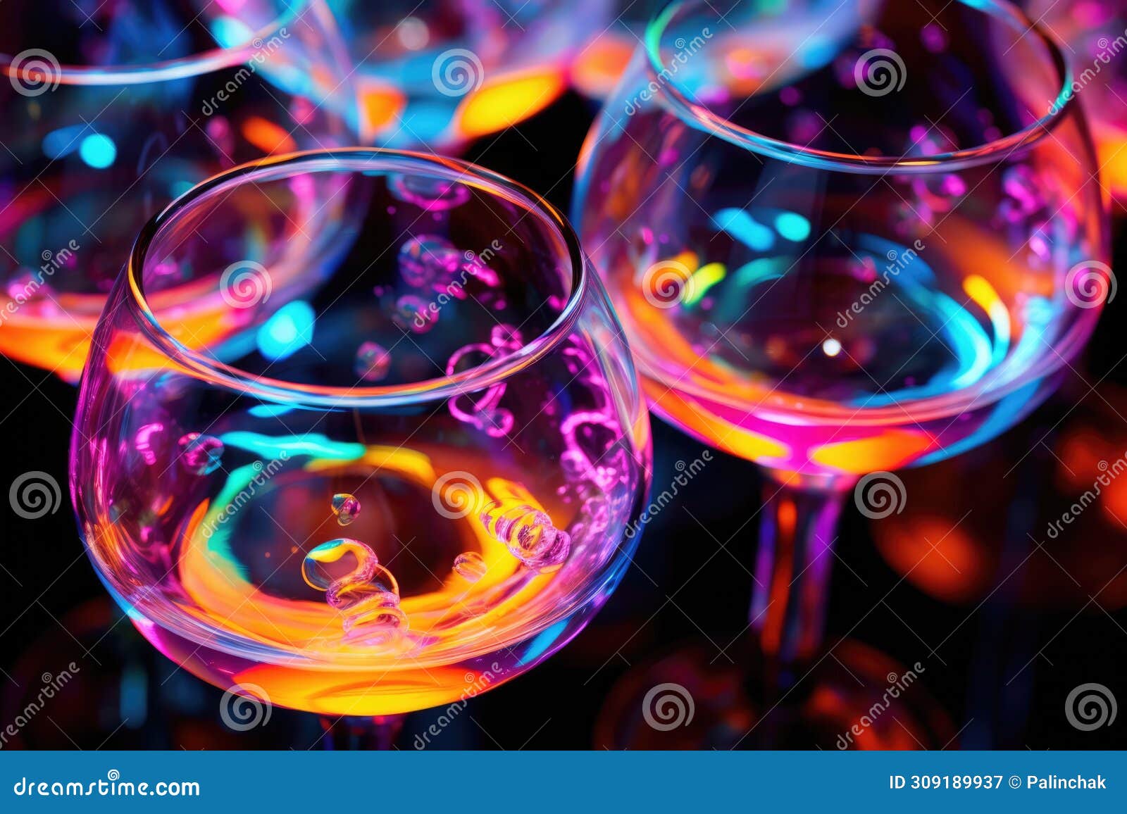 Bright Colourful Glass Objects of Different Shapes in Neon Colours ...
