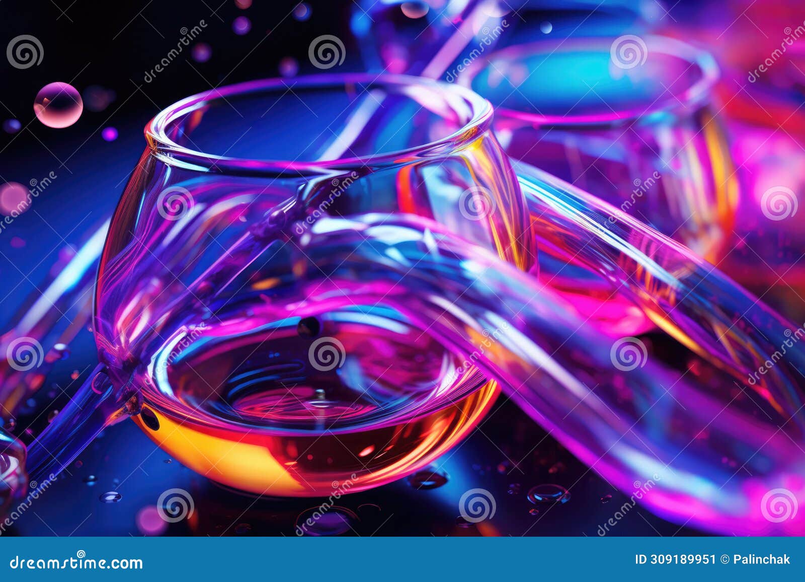 Bright Colourful Glass Objects of Different Shapes in Neon Colours ...