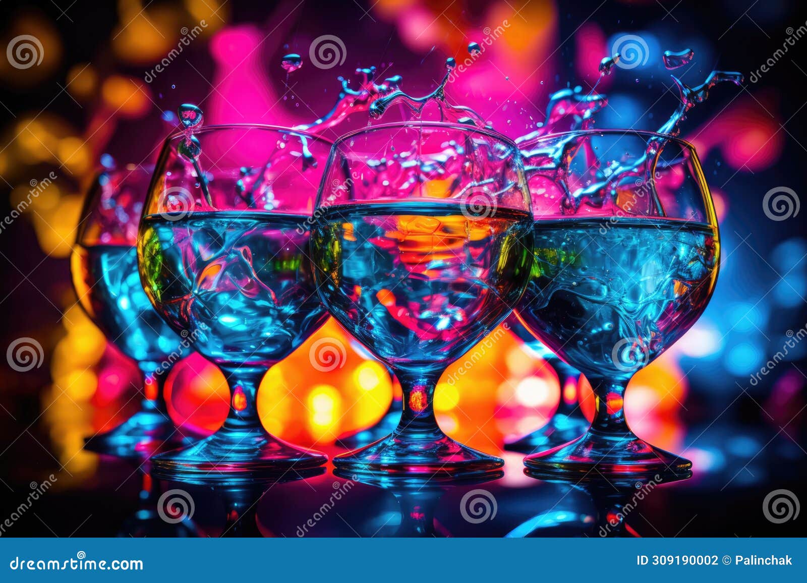 Bright Colourful Glass Objects of Different Shapes in Neon Colours ...