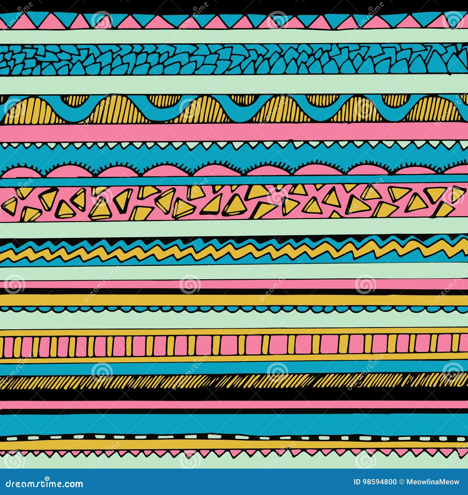Bright Colourful Tribal Seamless Pattern Stock Vector - Illustration of ...