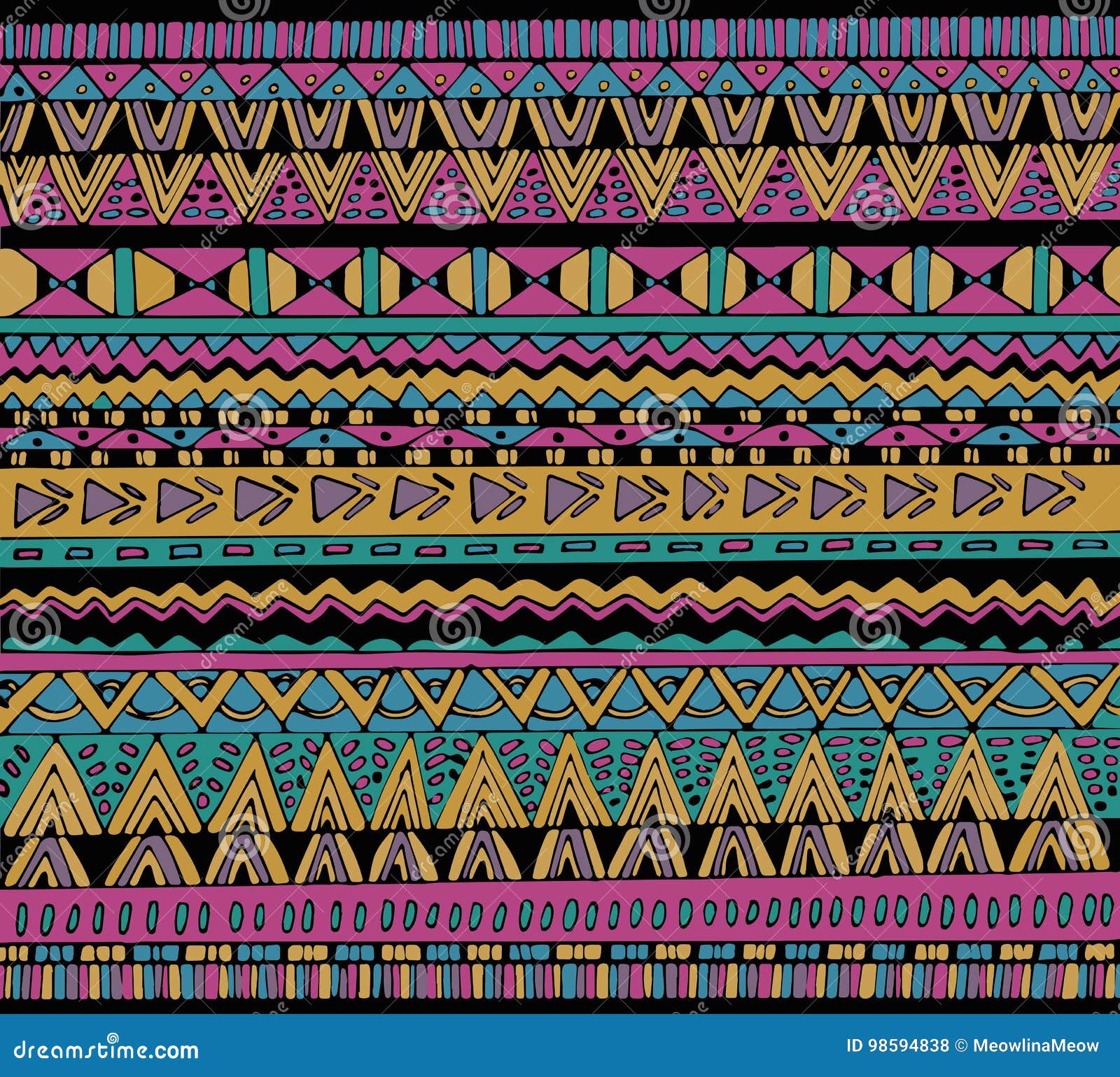 Bright Colourful Tribal Seamless Pattern Stock Vector - Illustration of ...