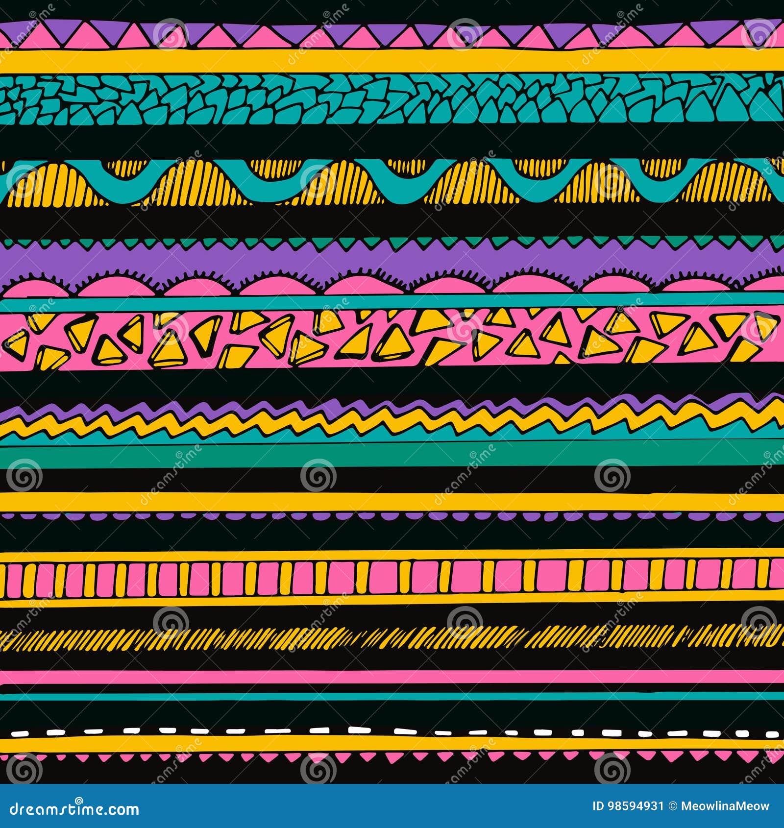 Bright Colourful Tribal Seamless Pattern Stock Vector - Illustration of ...