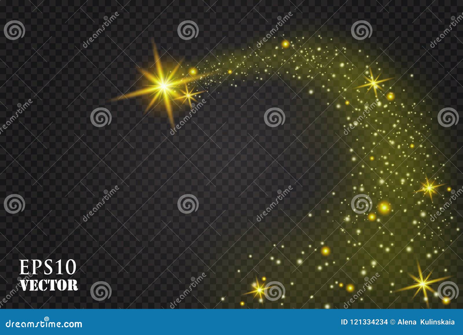 A Bright Comet with . Falling Star. Glow Light Effect Stock Vector ...